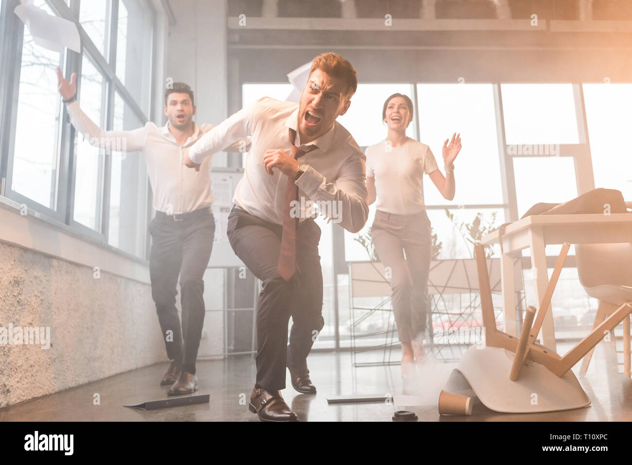 People Running And Screaming