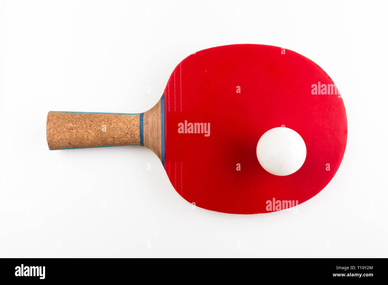Table tennis racket and ball on a white background Stock Photo - Alamy
