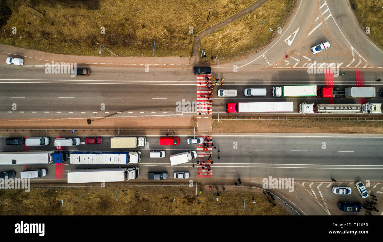 People blocking road hi-res stock photography and images - Alamy