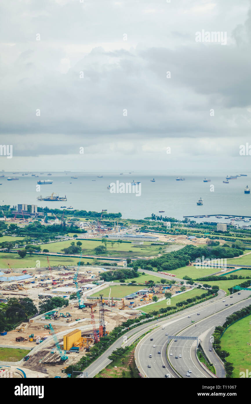 May 01 2018 - Straits View aerial landscape, undeveloped planning ...