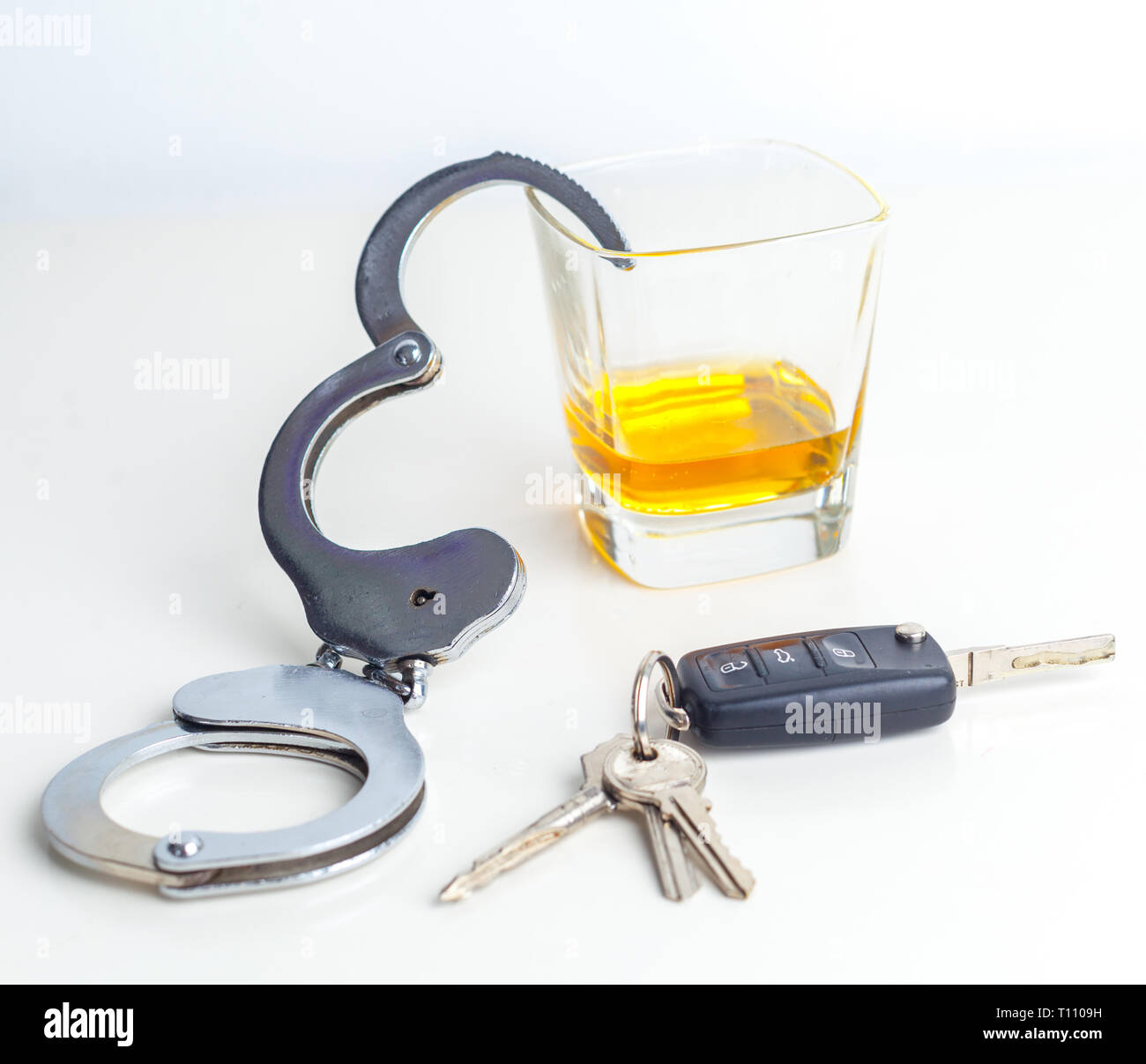 Drunk Driving Concept - Beer, Keys and Handcuffs Stock Photo - Alamy