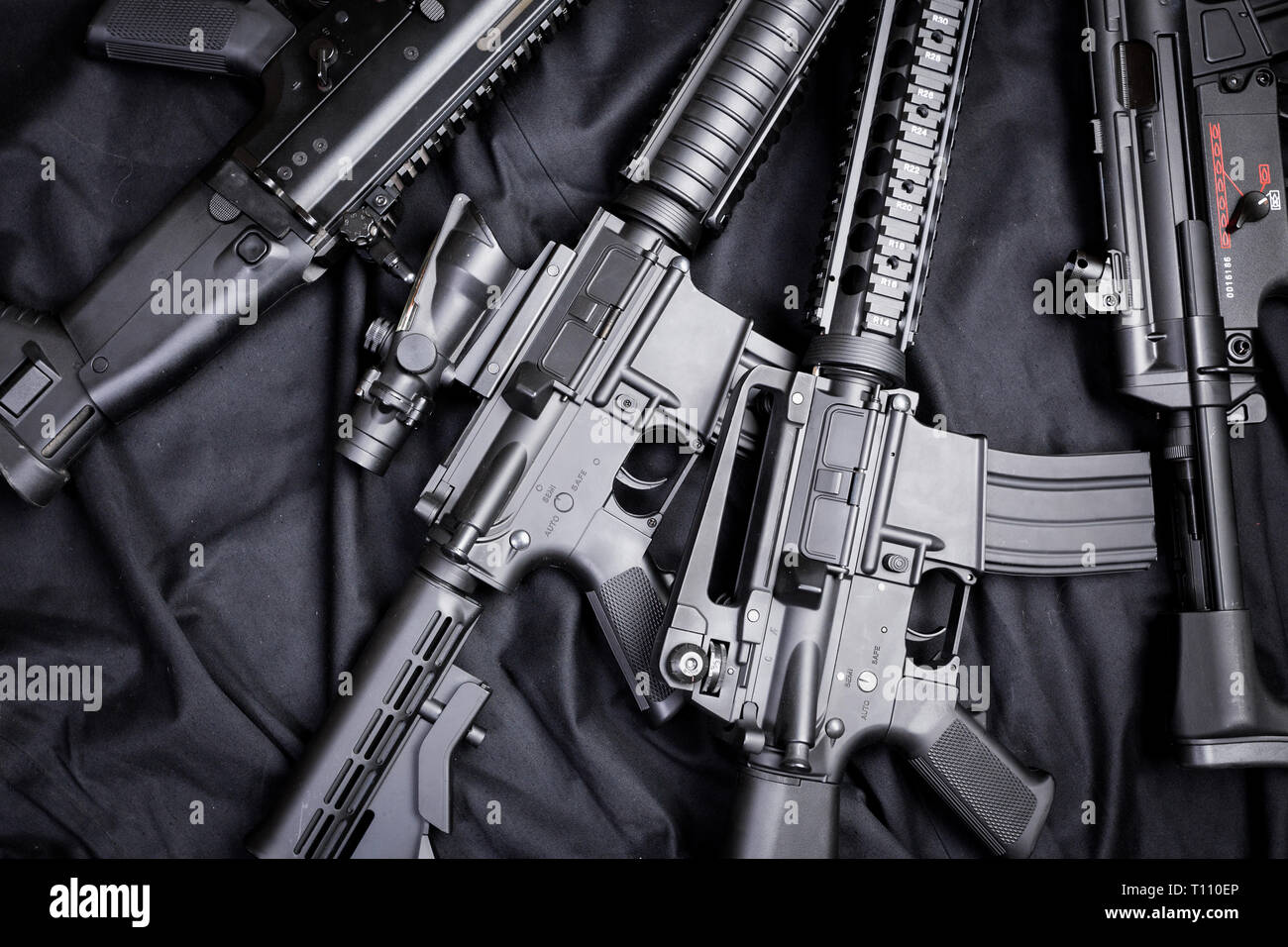 modern weapon, black background Stock Photo - Alamy