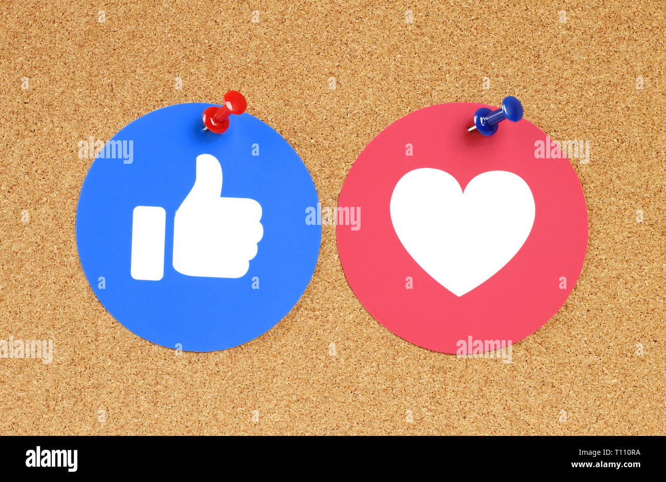 Kiev, Ukraine - November 28, 2018: Facebook Like and Love button of ...