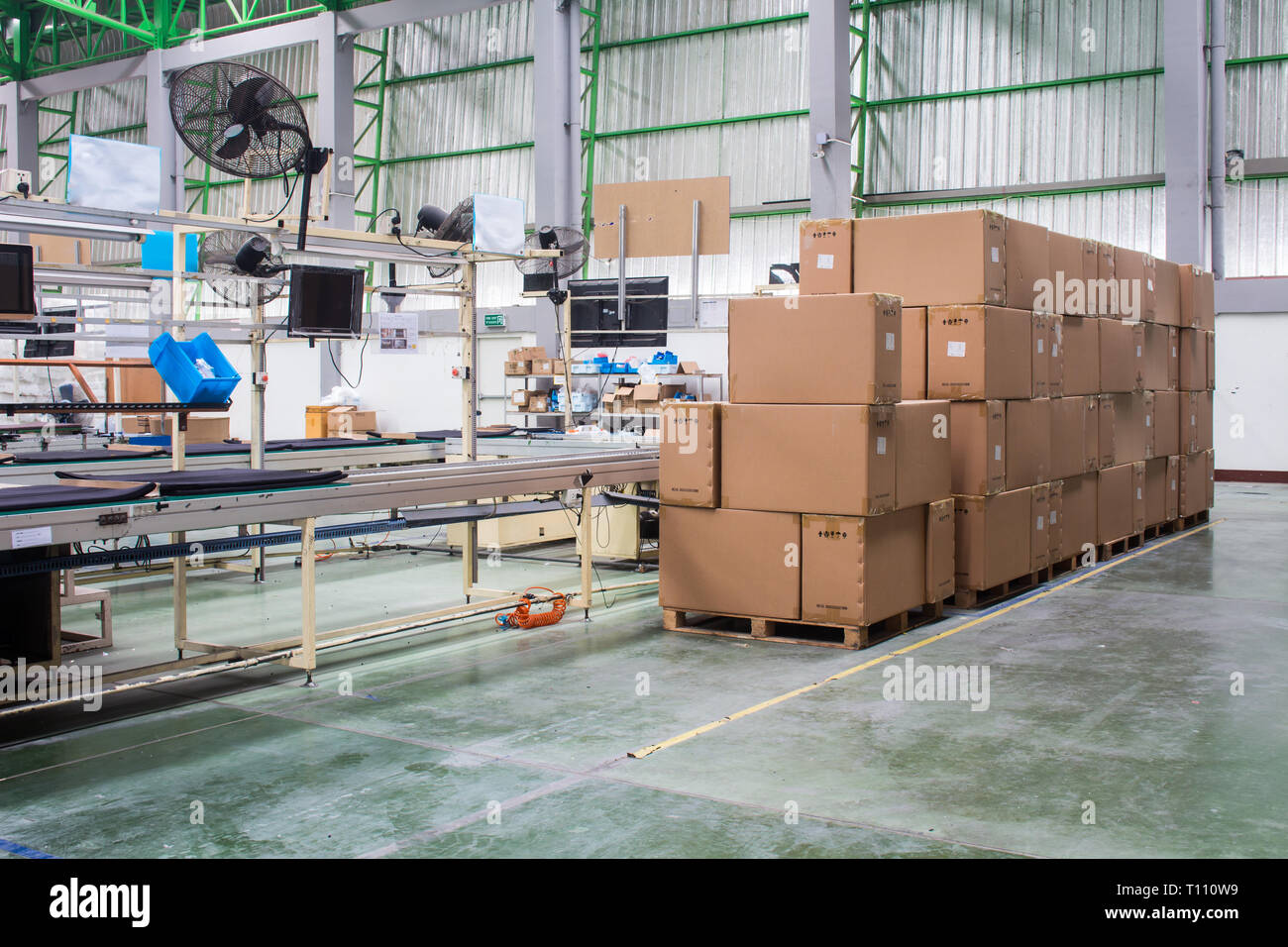 Material box near the production line in the factory Stock Photo - Alamy