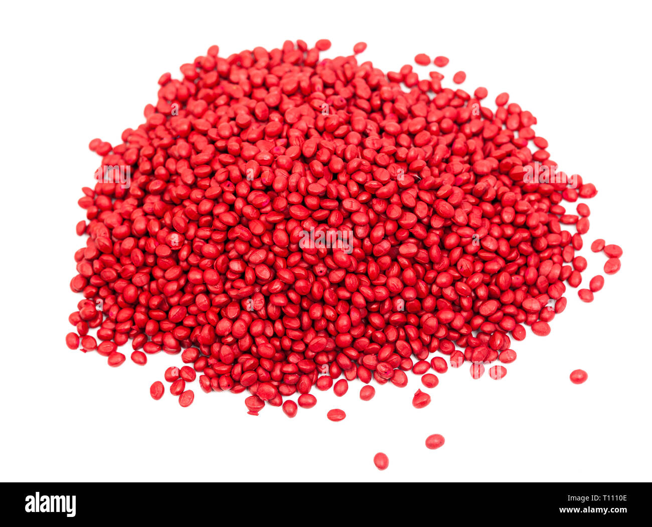 red polymer balls for injection moulding process Stock Photo - Alamy
