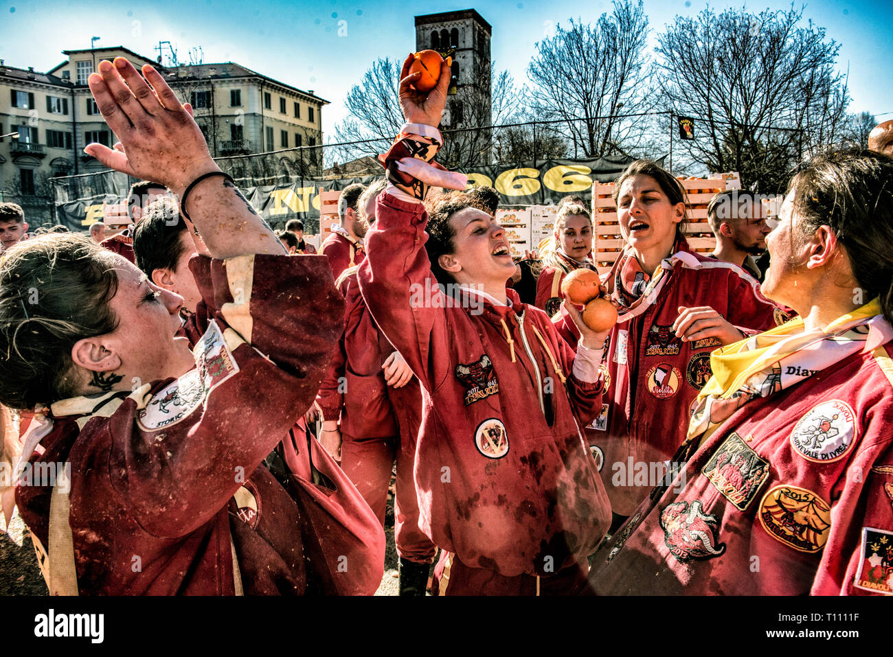 Orange battle carnival ivrea italy hi-res stock photography and images ...