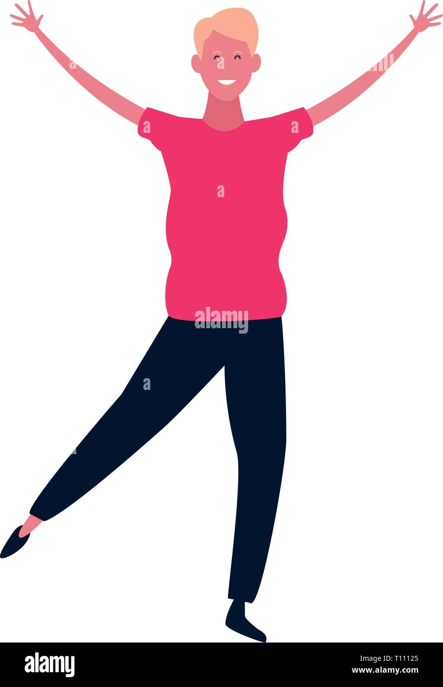 Happy man dancing cartoon Stock Vector Image & Art - Alamy