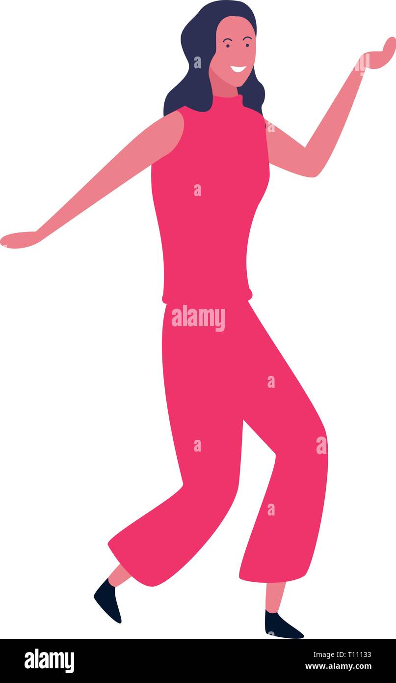 Happy woman dancing cartoon Stock Vector Image & Art - Alamy