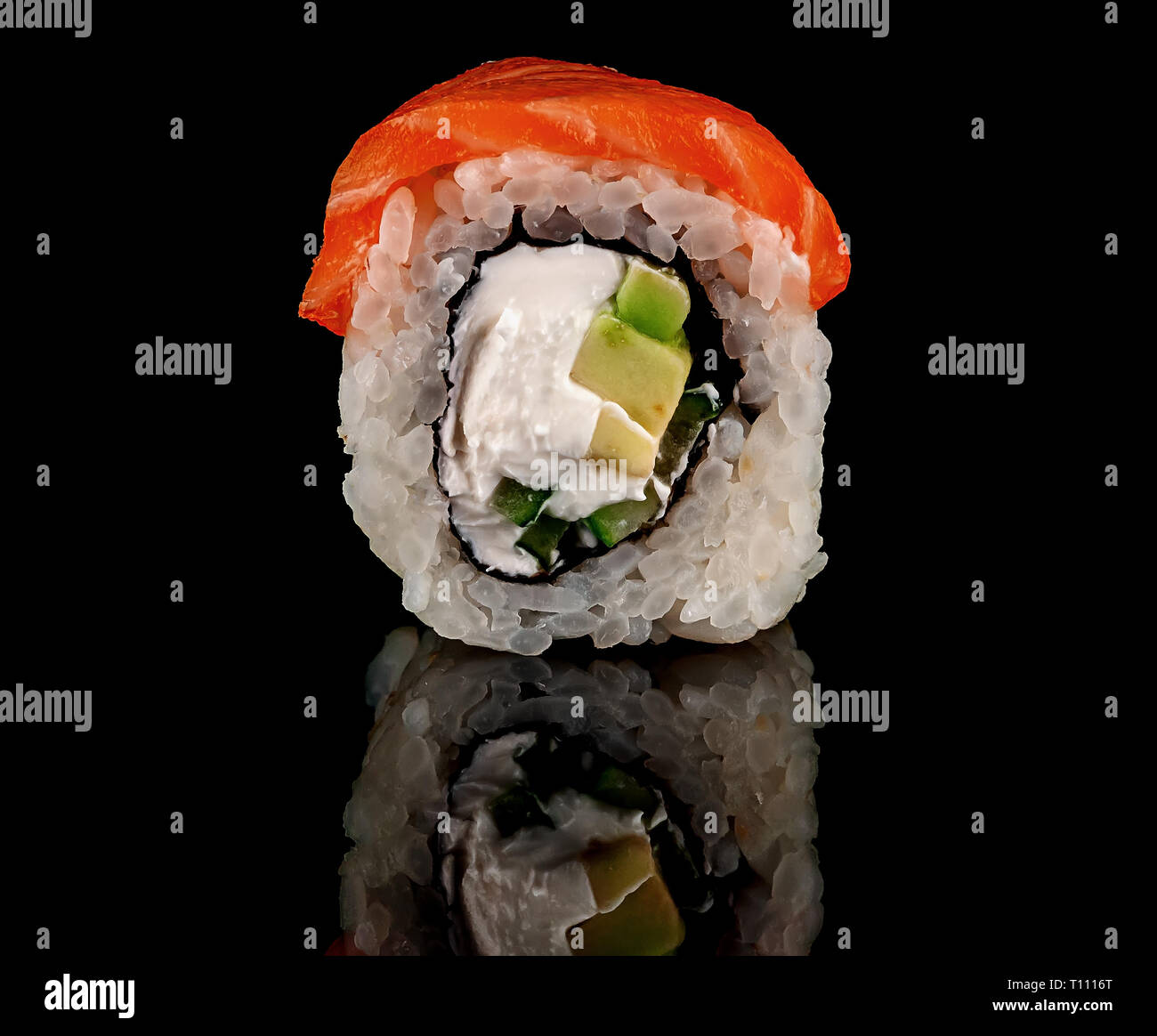 Single sushi roll Philadelphia Stock Photo - Alamy