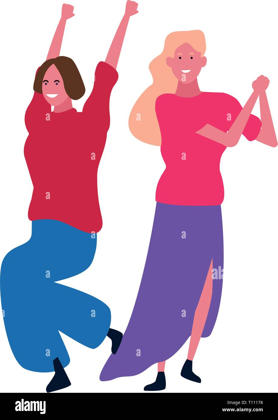 Two women friends cartoon Stock Vector Image & Art - Alamy