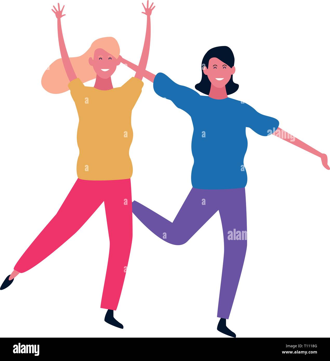 Two women friends cartoon Stock Vector Image & Art - Alamy