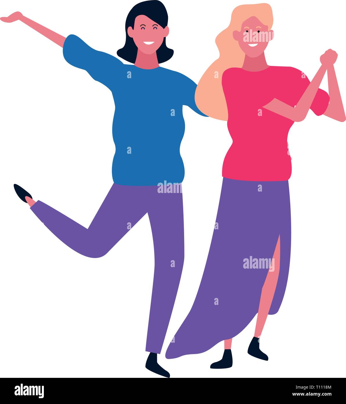 Two women friends cartoon Stock Vector Image & Art - Alamy