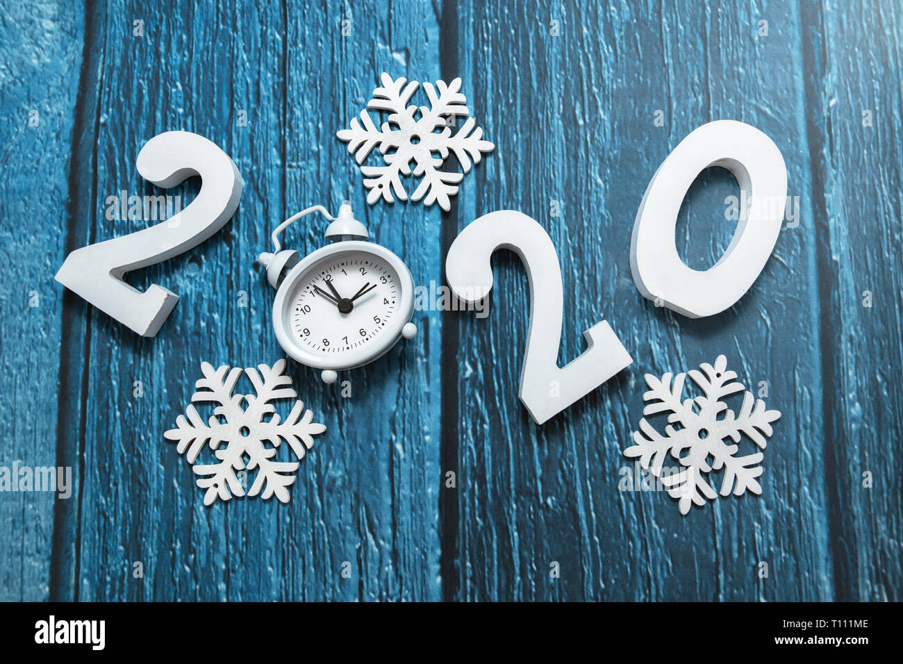 Happy New Year. 2020 numbers on blue background Stock Photo - Alamy