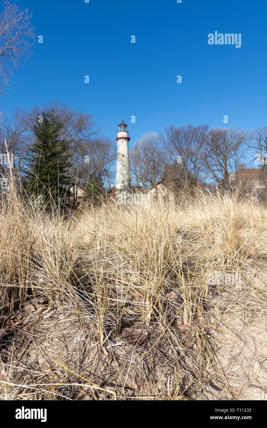 The wind point lighthouse (or windpoint light station) stands at 108 ...