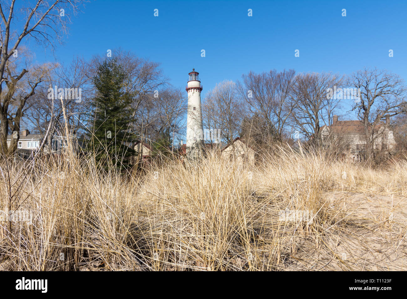 The wind point lighthouse (or windpoint light station) stands at 108 ...