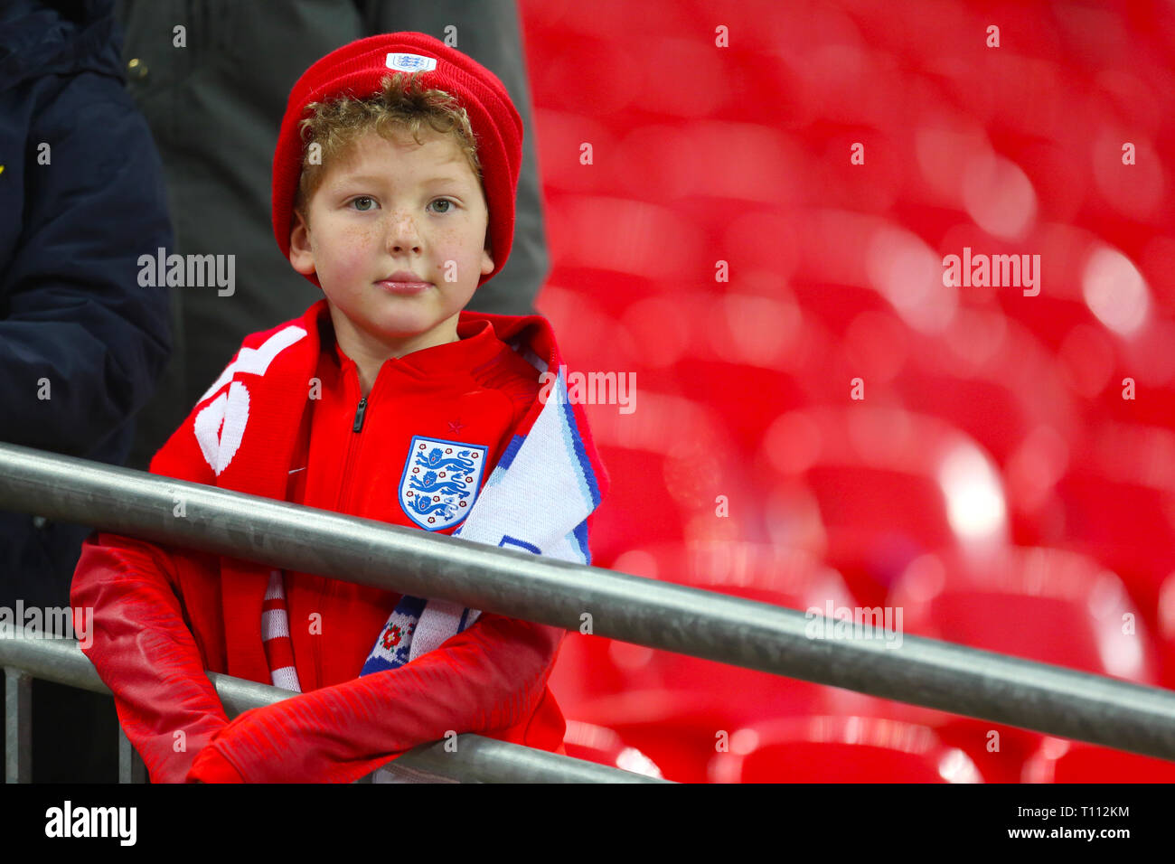 A young England fan ahead of the UEFA Euro 2020 Qualifying, Group A ...