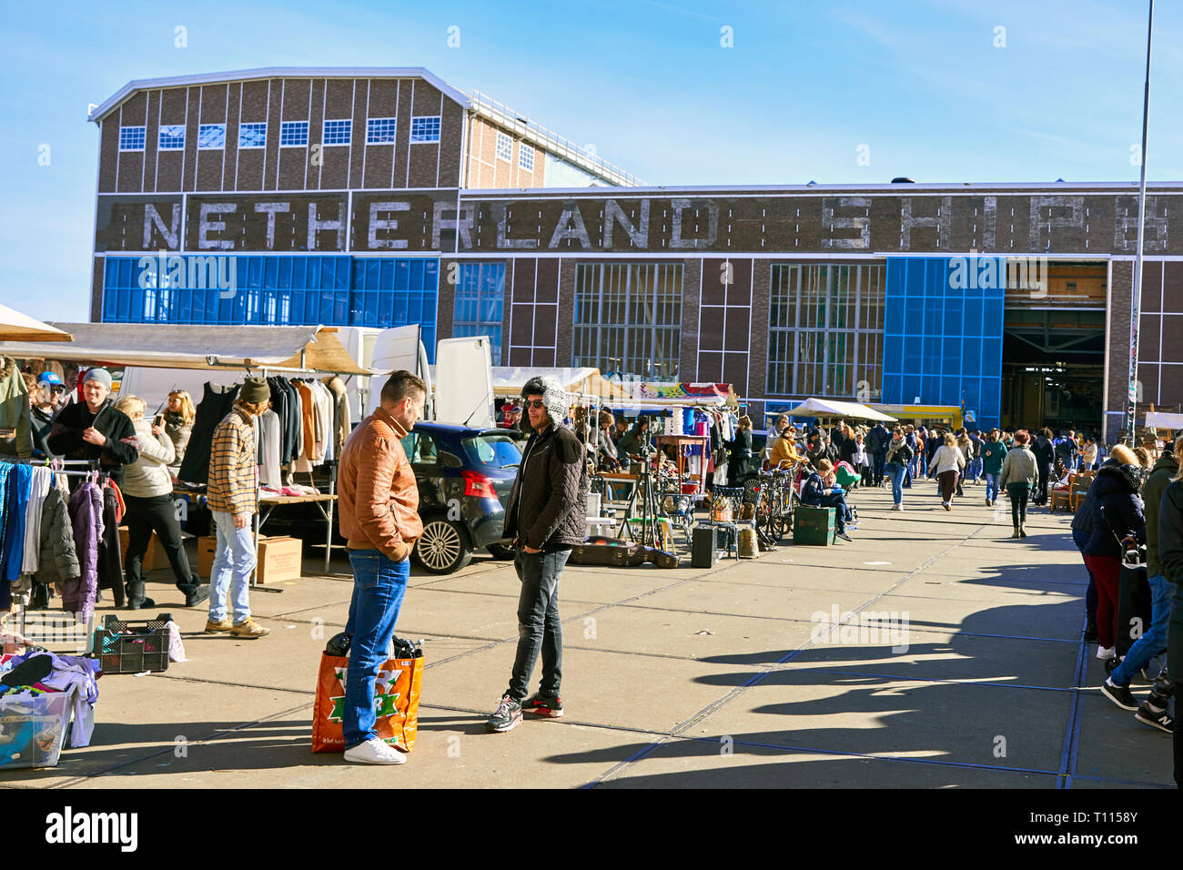 IJ Hallen monthly market at the NDSM in Amsterdam Noord, Netherlands ...