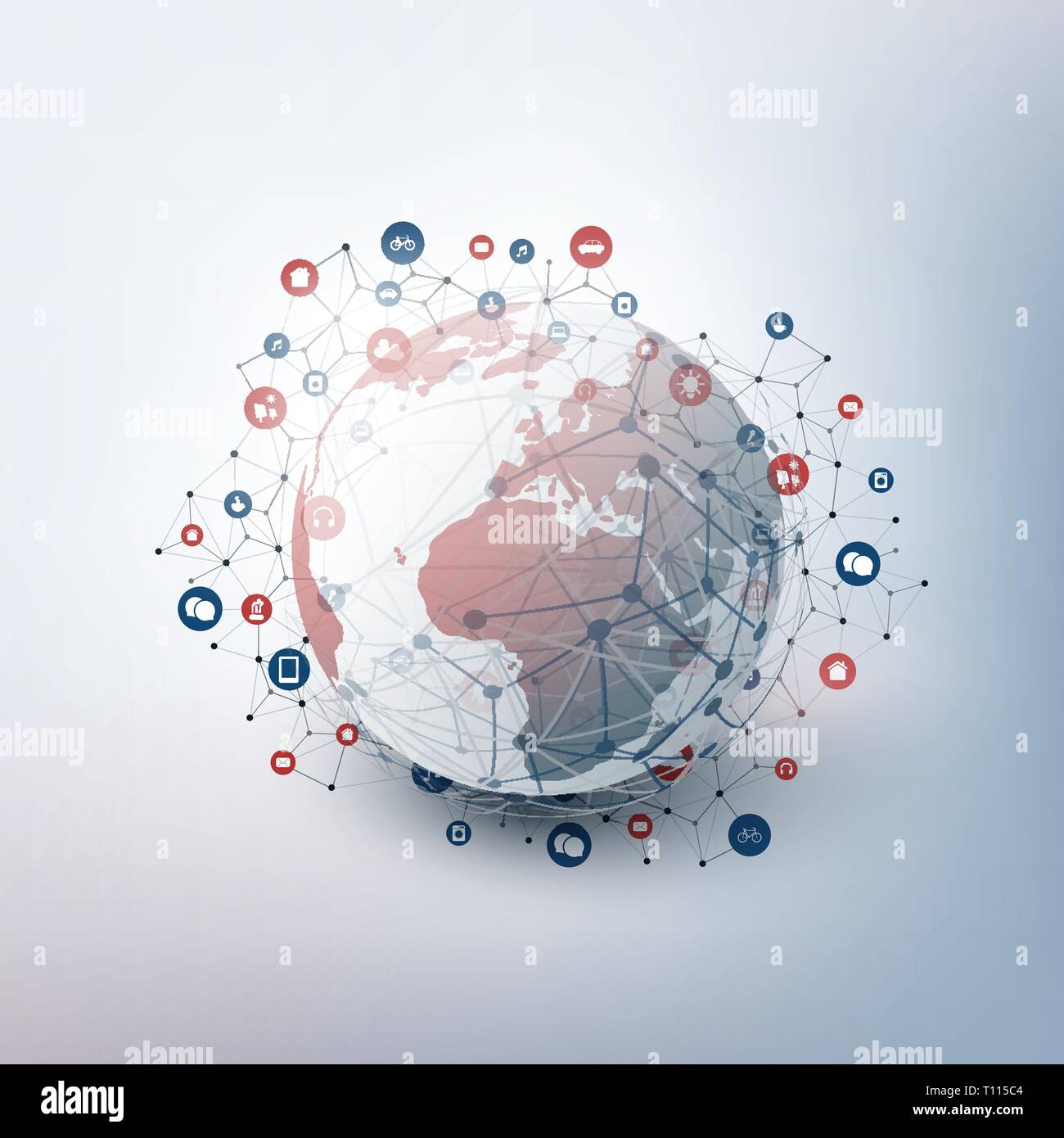 Internet of Things, Cloud Computing Design Concept with Earth Globe and ...