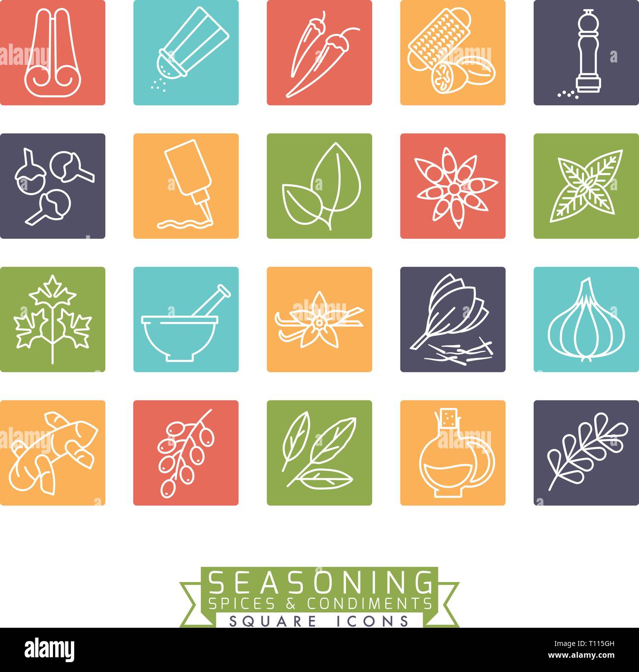 Spices and herbs collection vector vectors hi-res stock photography and ...