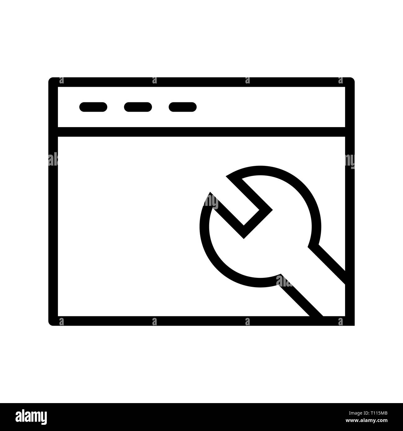 Vector Browser Settings Icon Stock Photo - Alamy