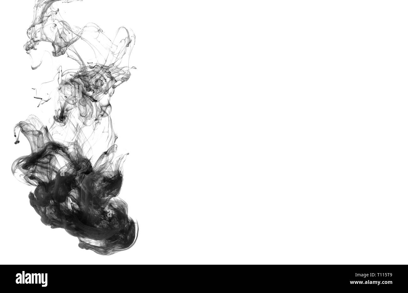 Black ink splash underwater Stock Photo - Alamy