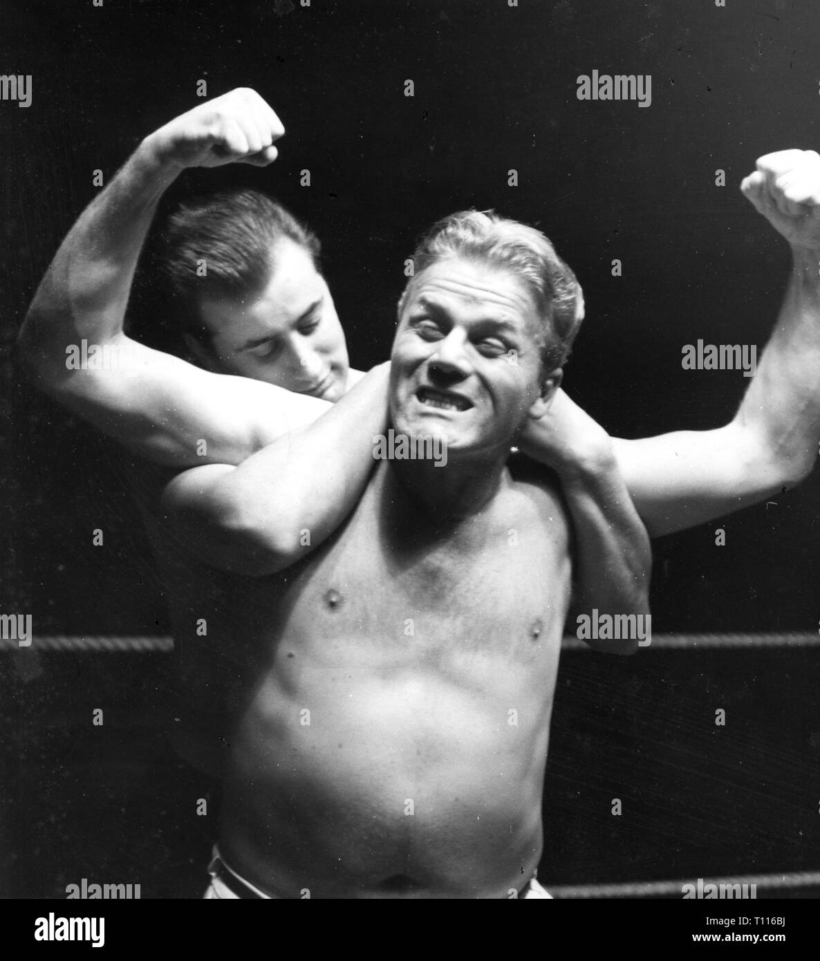 1950s wrestler Black and White Stock Photos & Images - Alamy