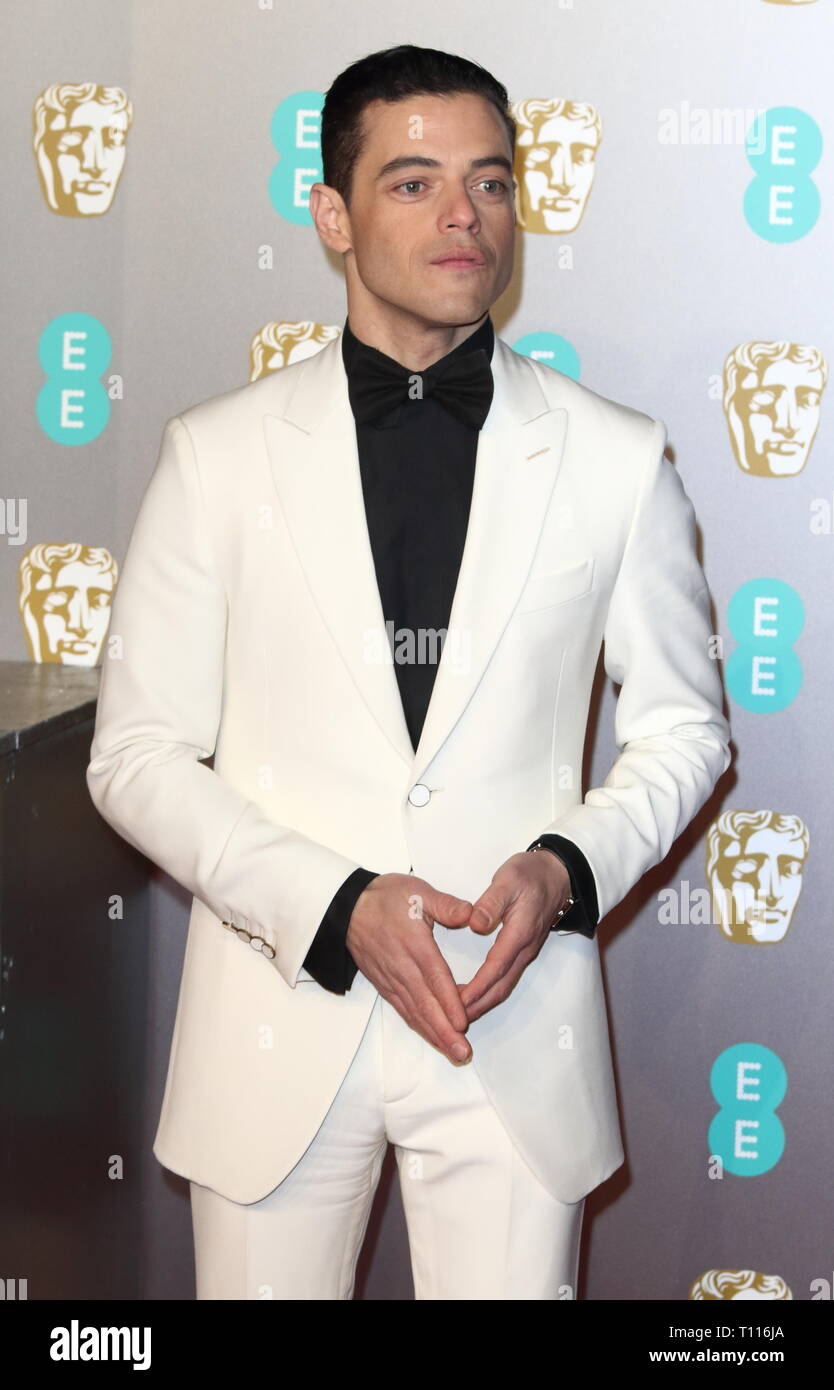 London, UK. Rami Malek at EE British Academy Film Awards 2019 at the Royal Albert Hall ...