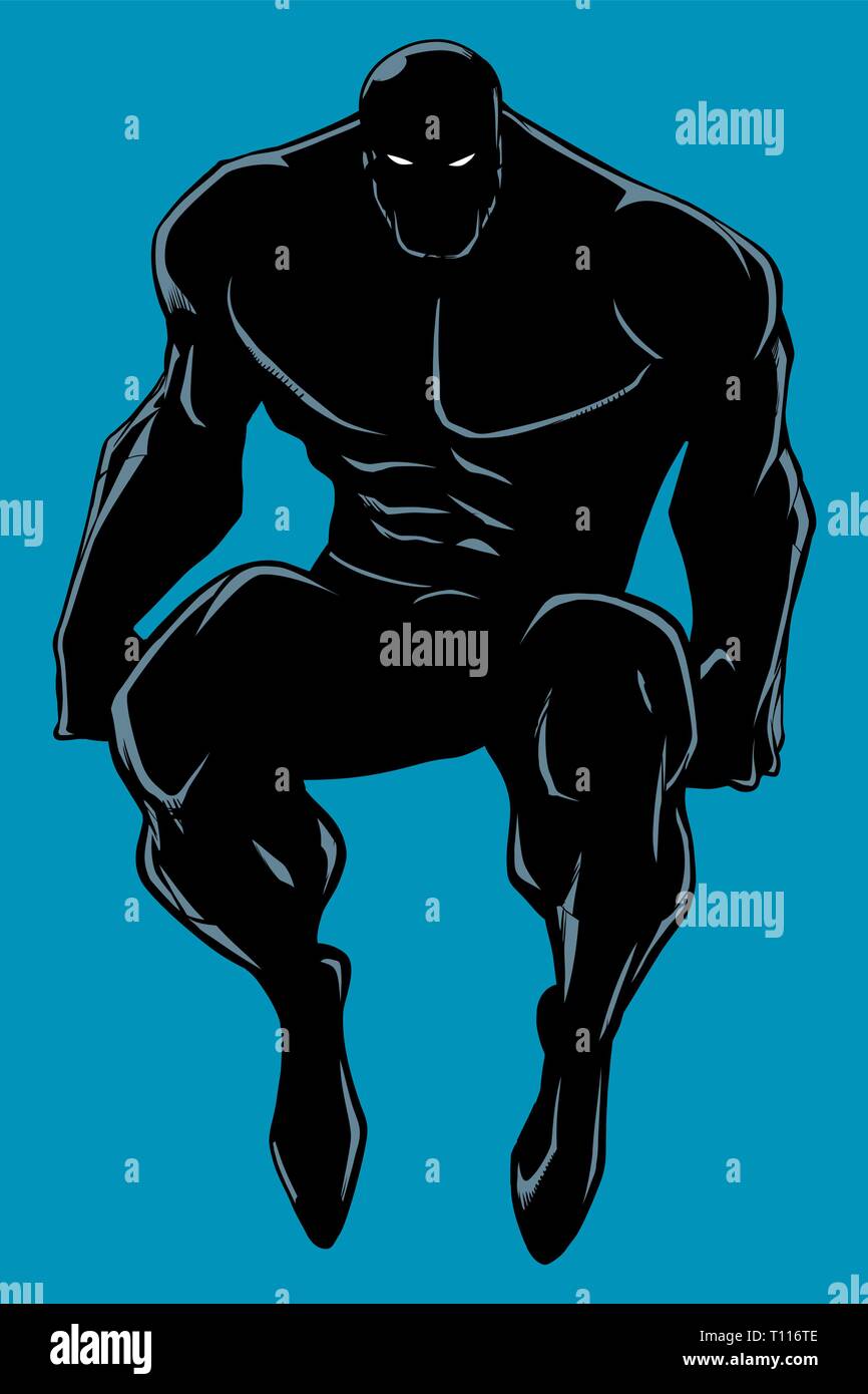 Superhero Sitting No Cape Silhouette Stock Vector Image & Art - Alamy