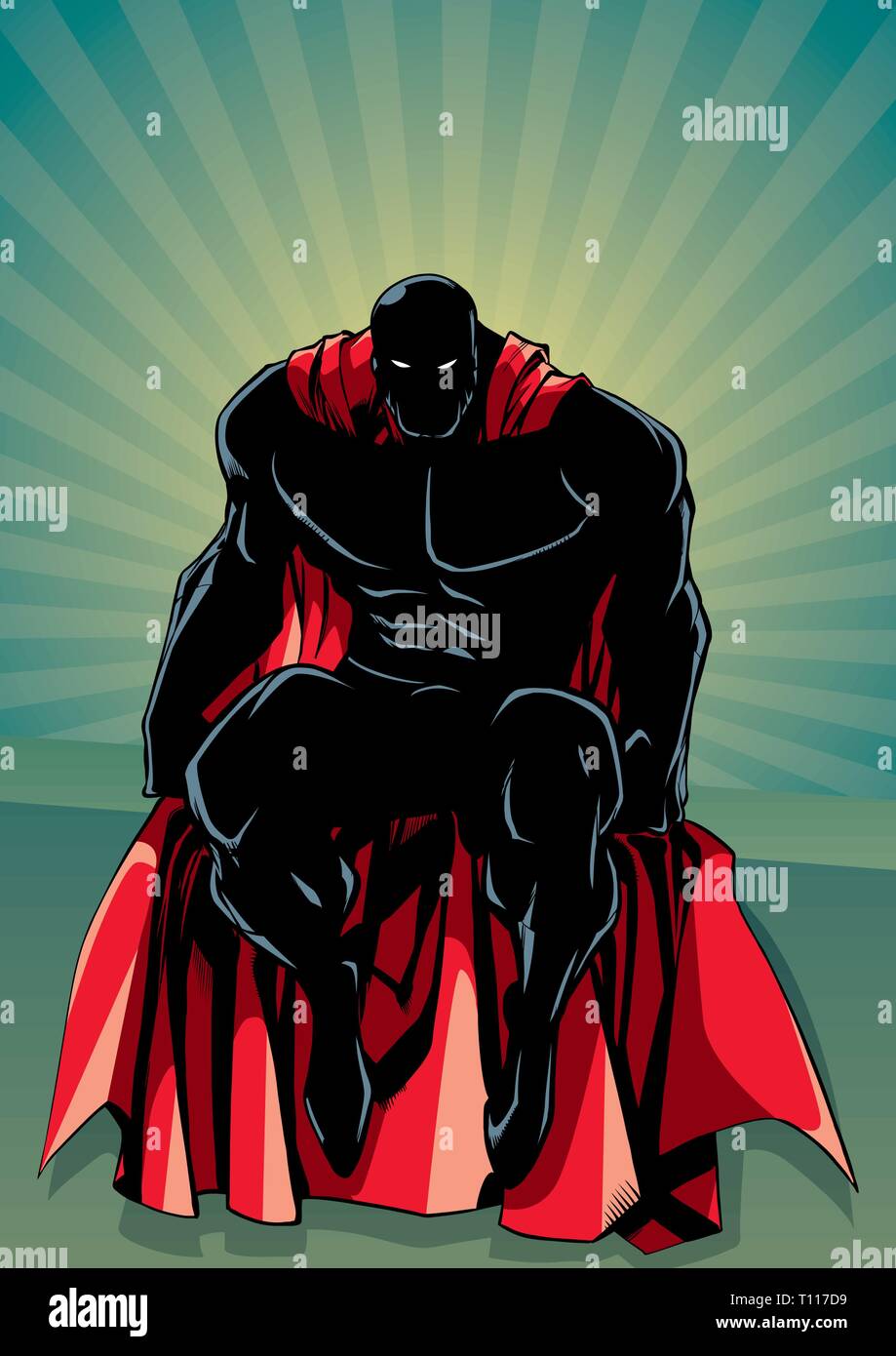 Superhero Sitting Ray Light Silhouette Stock Vector Image & Art - Alamy