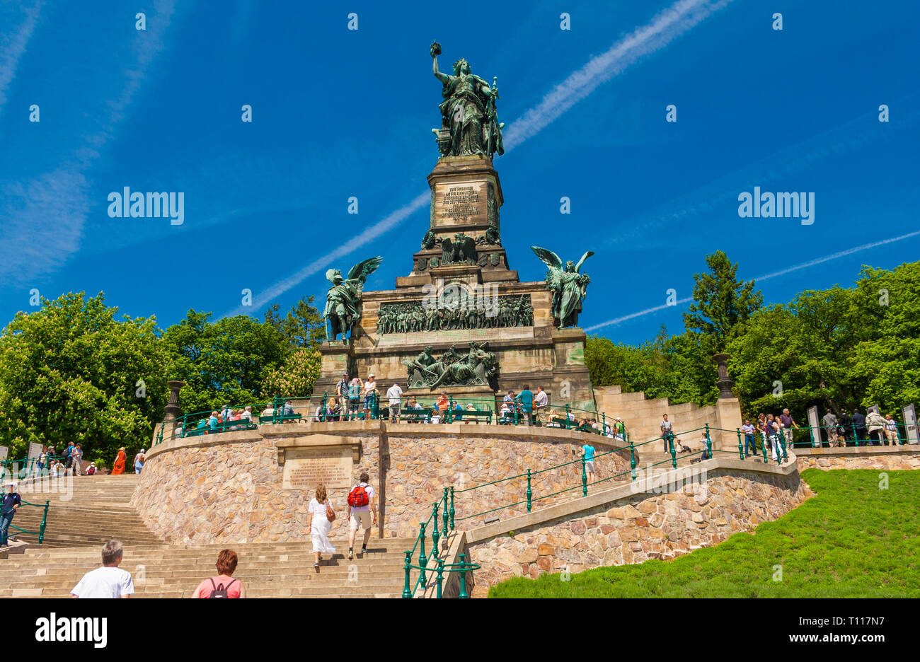 Statue germania niederwalddenkmal niederwald monument hi-res stock ...