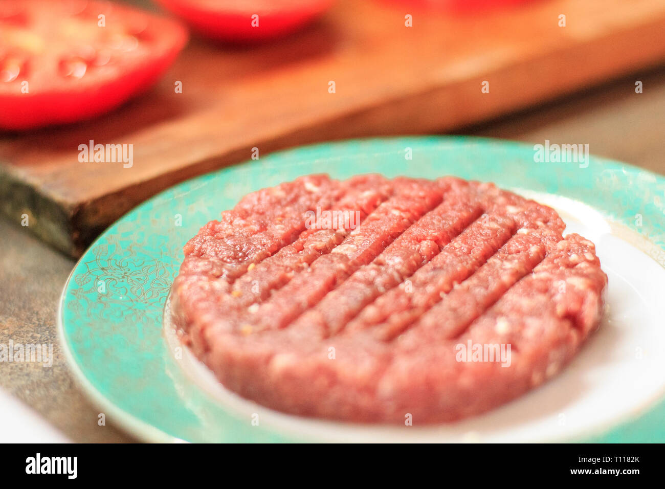 Beef meat for bbq burger Stock Photo - Alamy