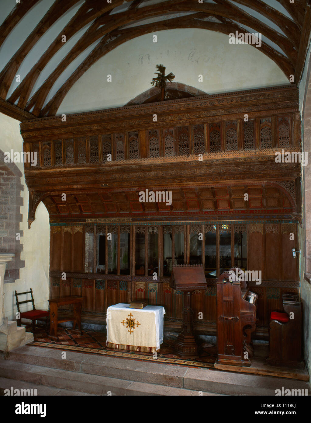The late C15th rood screen & loft across the entrance to the Sanctuary ...