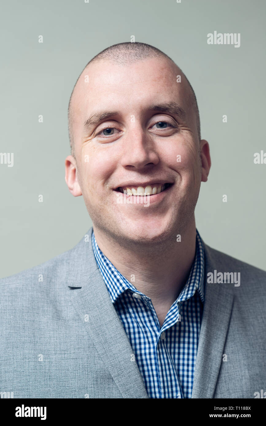 No hair happy man hi-res stock photography and images - Alamy