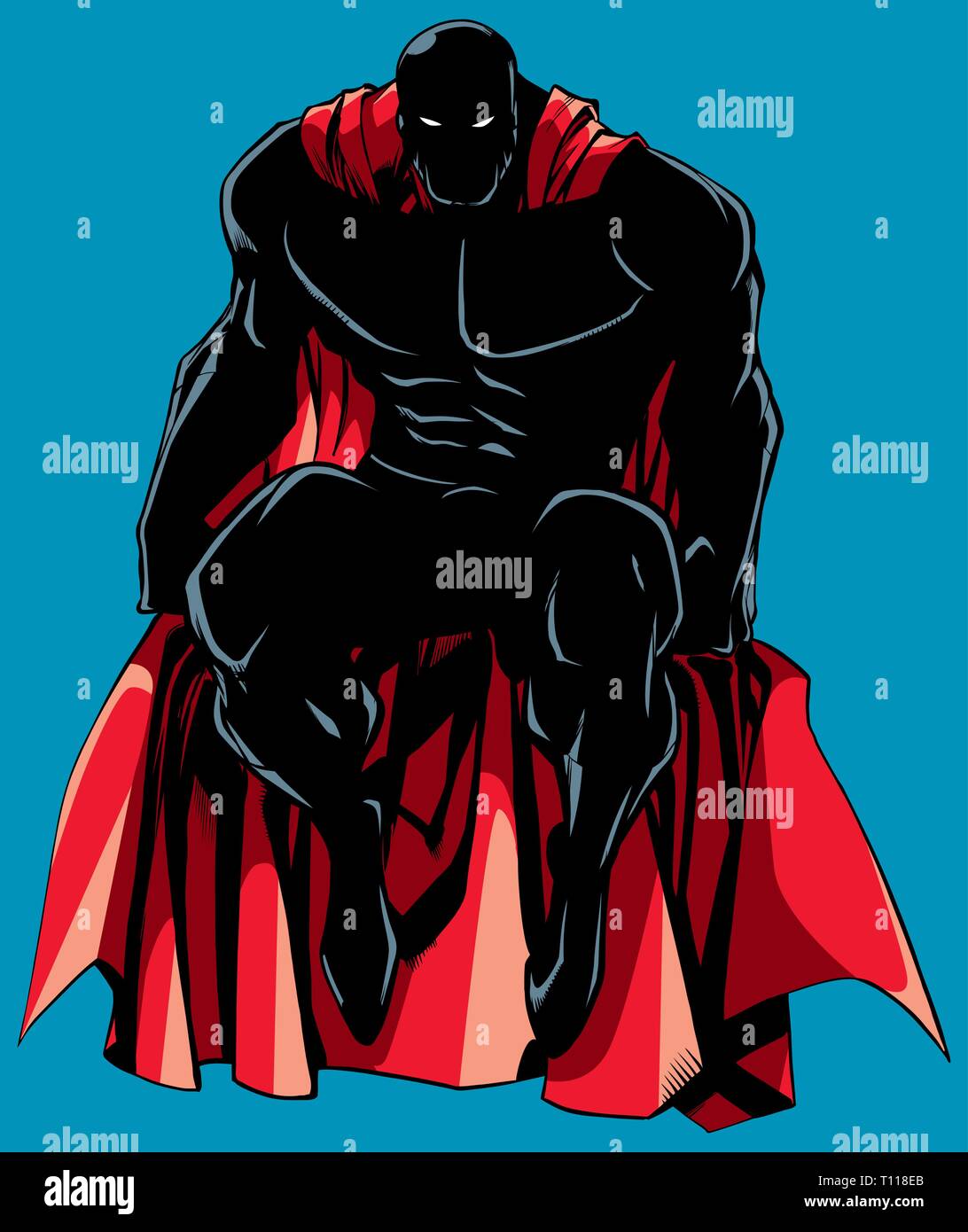 Superhero Sitting Silhouette Stock Vector Image & Art - Alamy