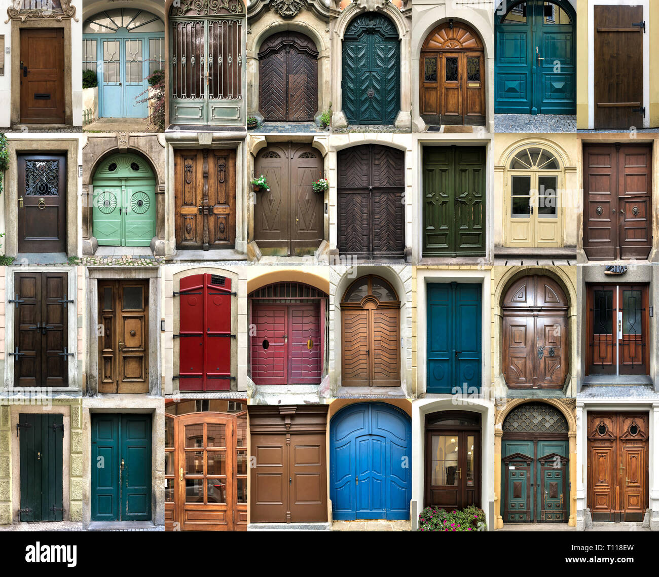 Vintage doors collage Stock Photo - Alamy