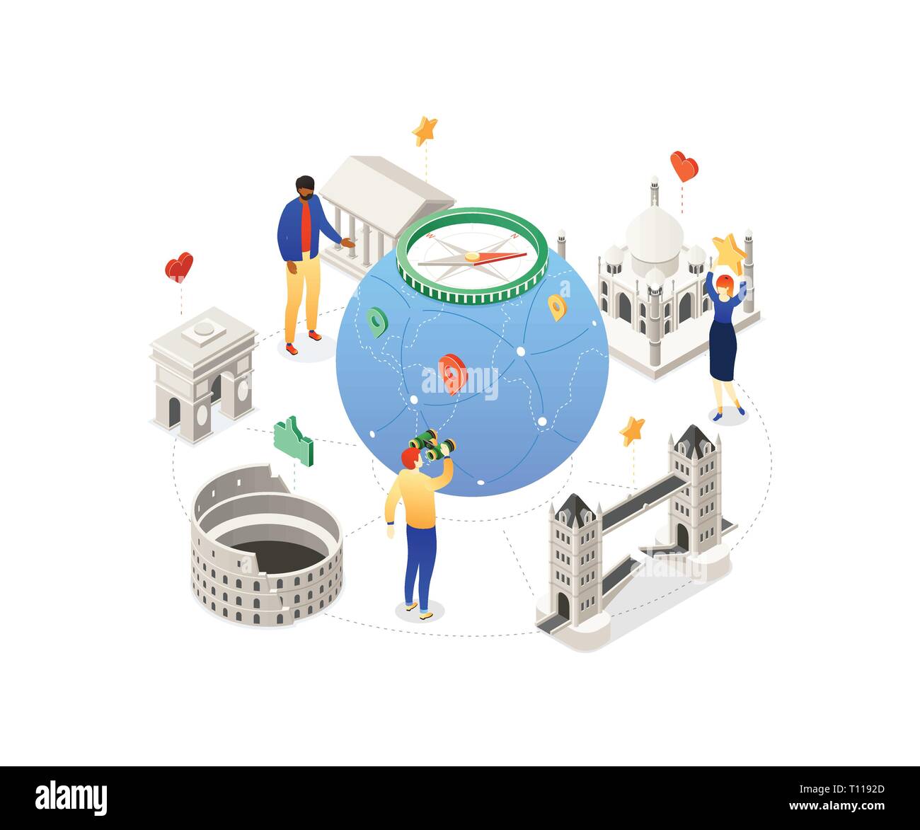 Compass tower bridge Stock Vector Images - Alamy