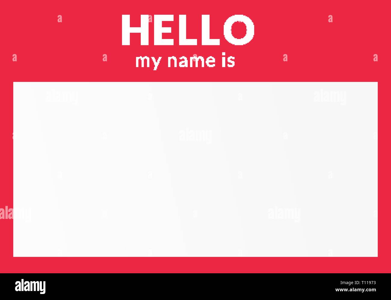 Red name tag. Hello my name is - label Stock Vector Image & Art - Alamy