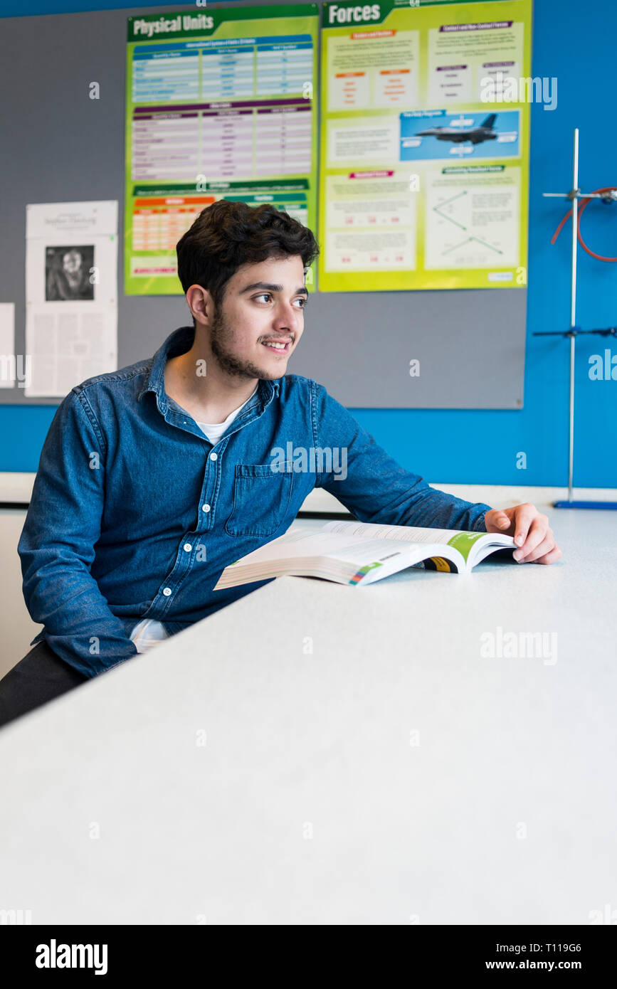 a male student in the science lab Stock Photo - Alamy