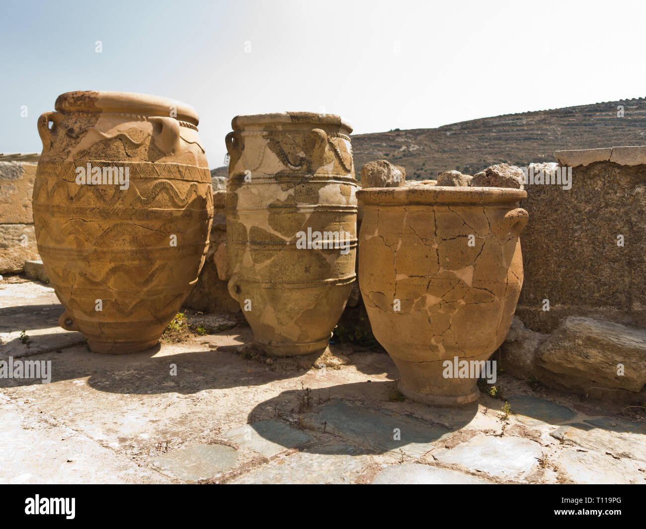 Giant amphoras and pottery for food and wine from 3500 years ago at the ...
