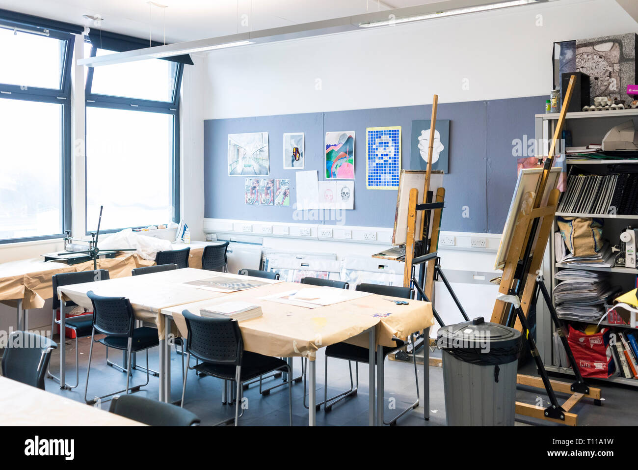 details and images of the art room of a college Stock Photo - Alamy