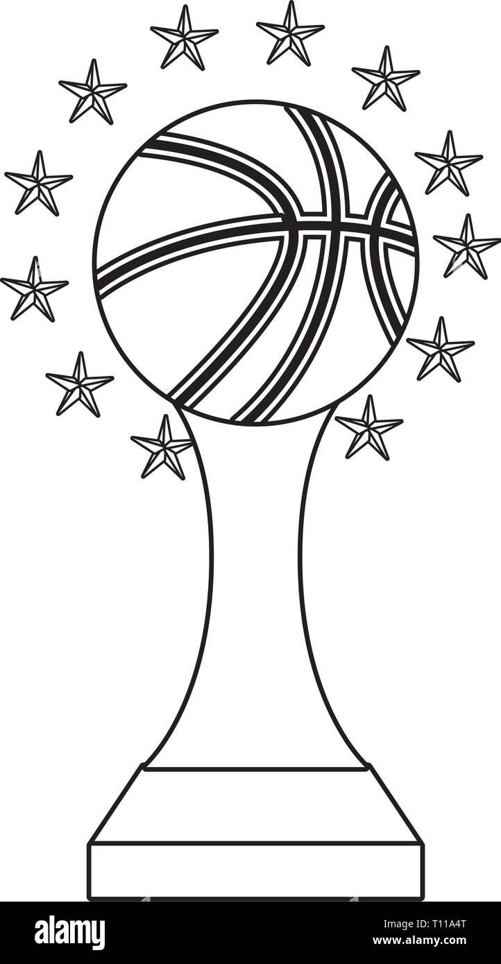 trophy ball basketball sport award vector illustration Stock Vector ...