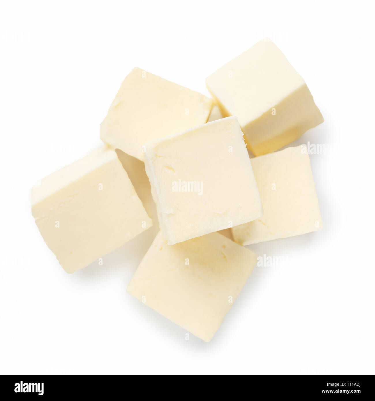 Cubes of butter on white Stock Photo - Alamy