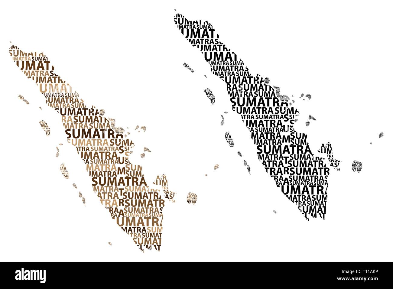 Sketch Sumatra letter text map, Sumatra (Republic of Indonesia, Greater ...