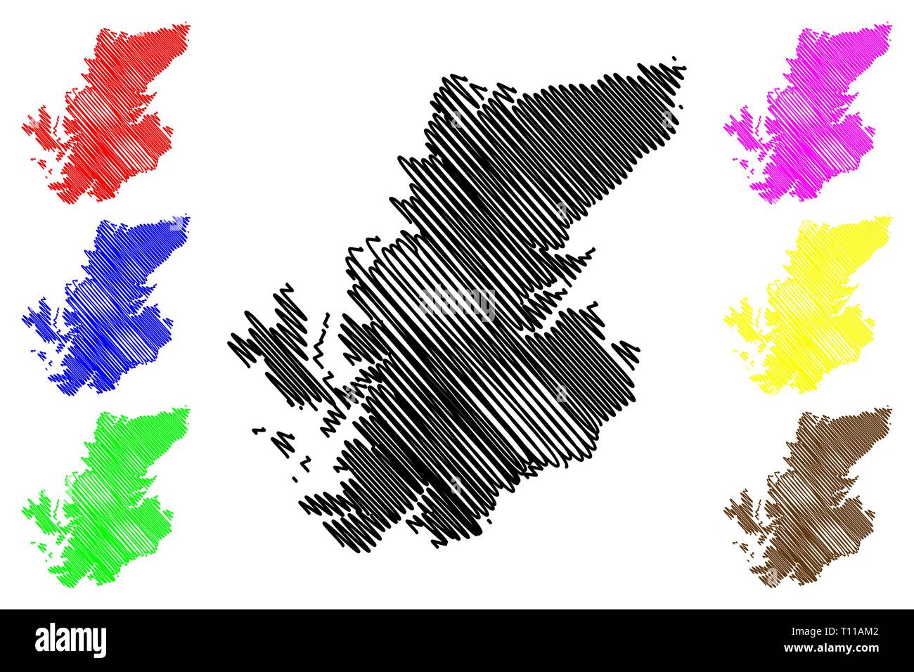 Highlands of scotland map Stock Vector Images - Alamy