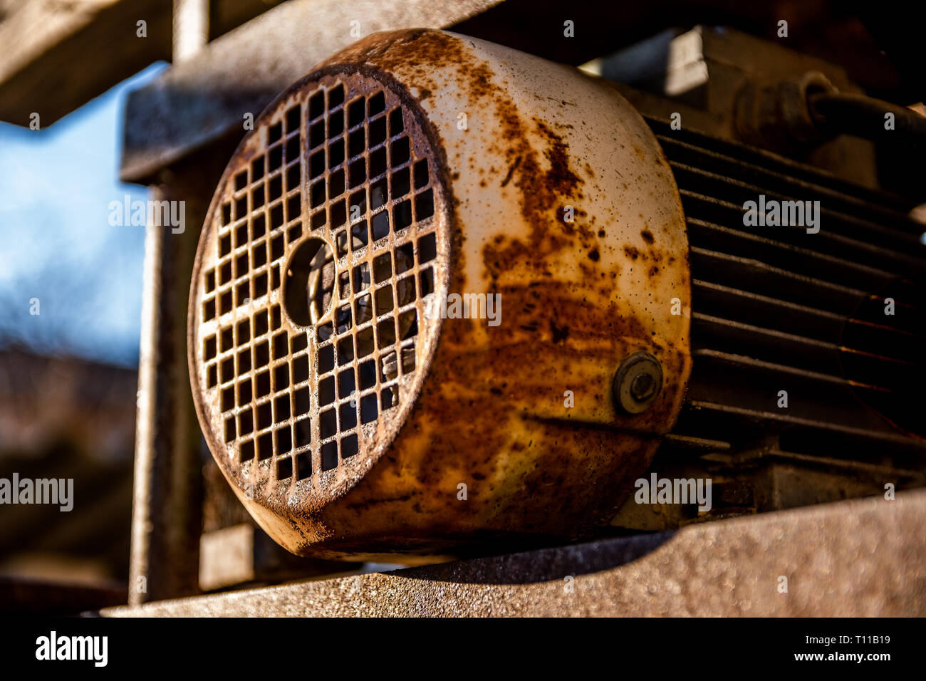 Old rusty industrial equipment isolated Stock Photo - Alamy