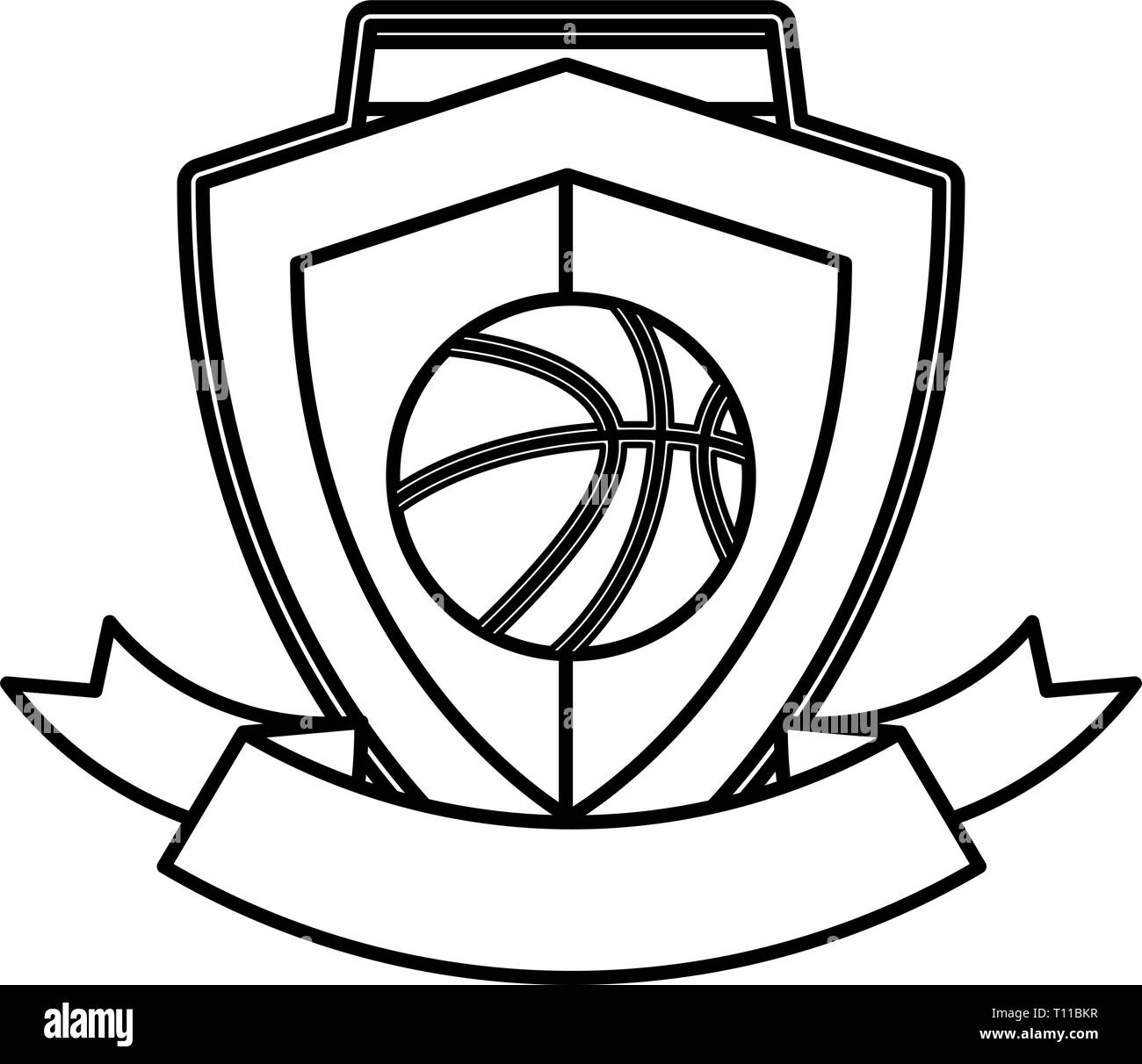 flying basketball ball sport stamp vector illustration Stock Vector ...
