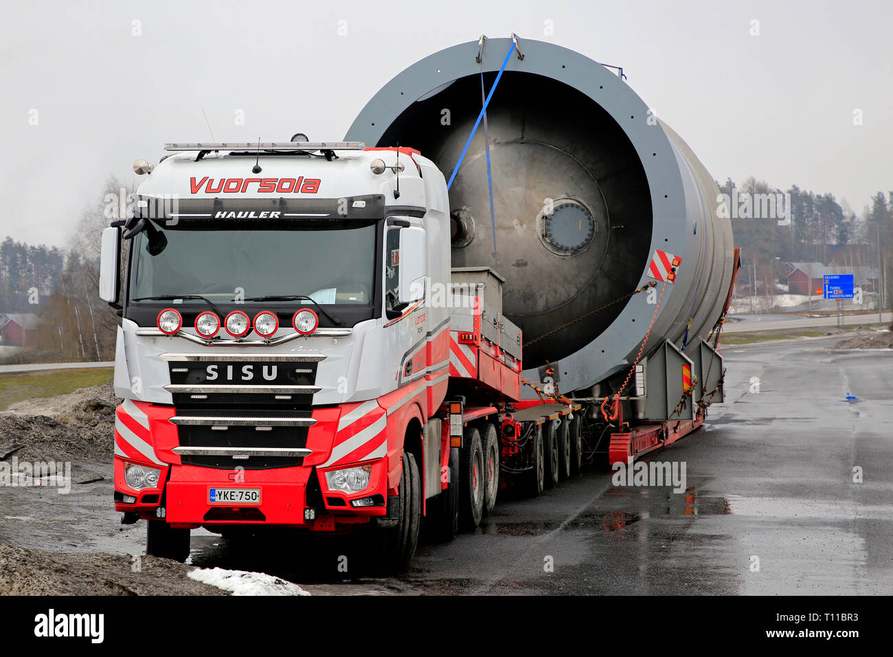 Forssa, Finland - March 16, 2019: Sisu Polar Hauler 625 of Vuorsola Oy ...