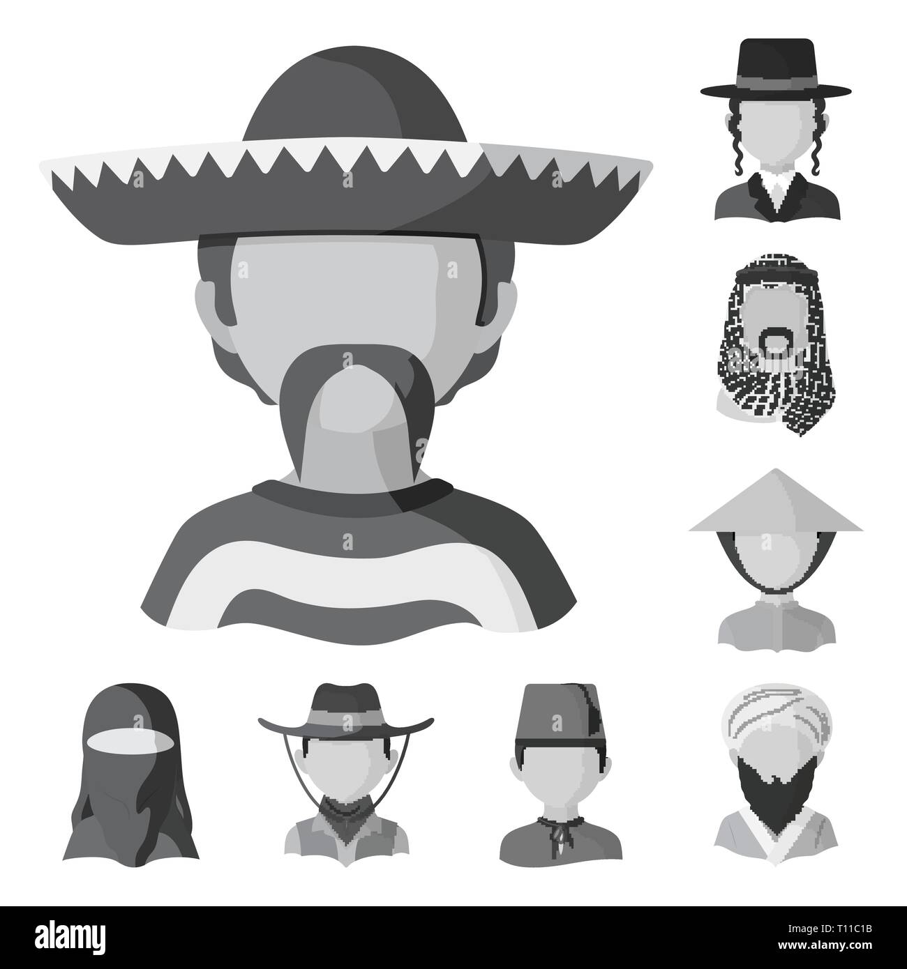 Vector design of person and culture sign. Set of person and race vector ...