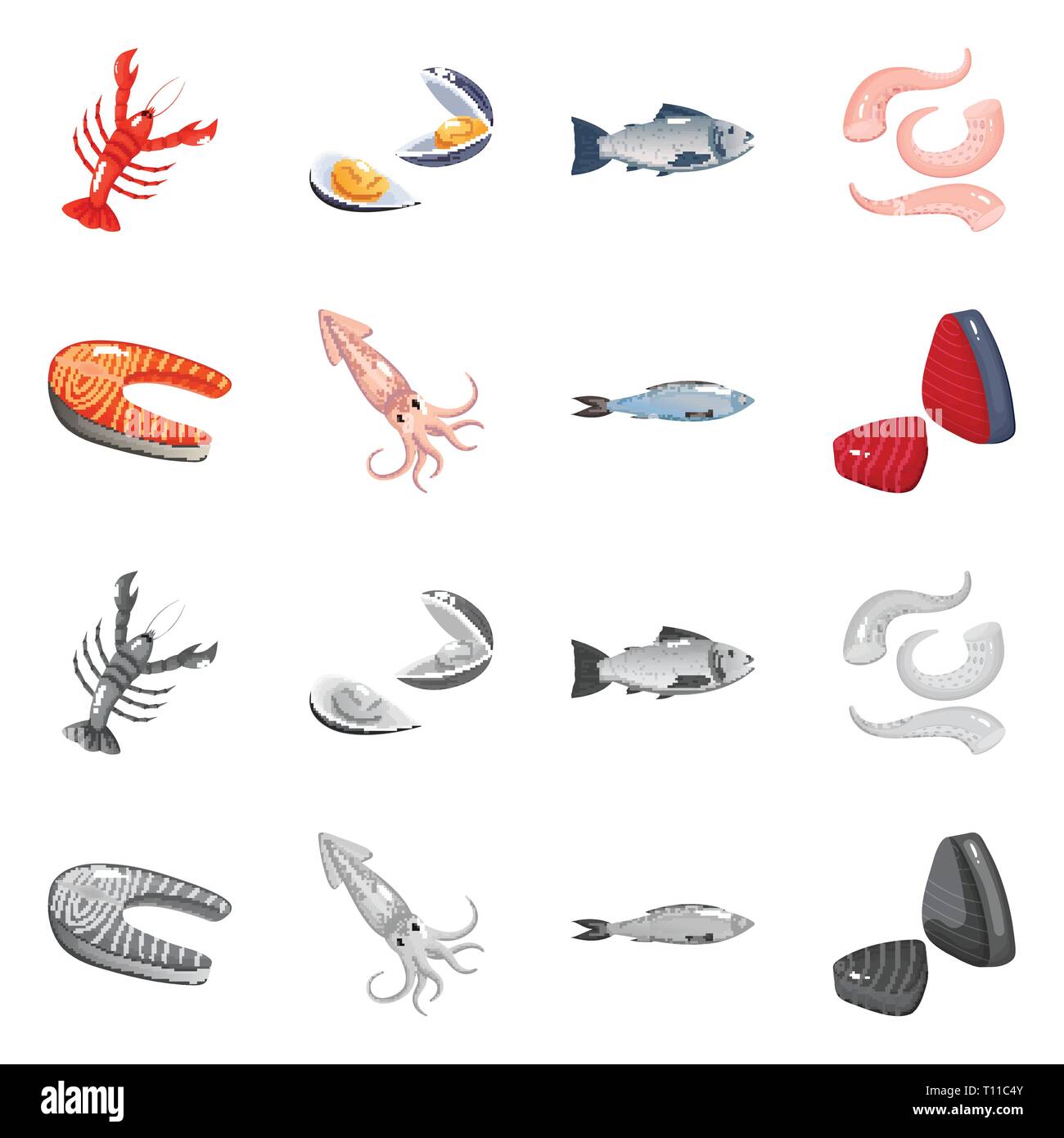 lobster,mussel,salmon,octopus,crayfish,clam,fish,squid,meat,shell,trout ...