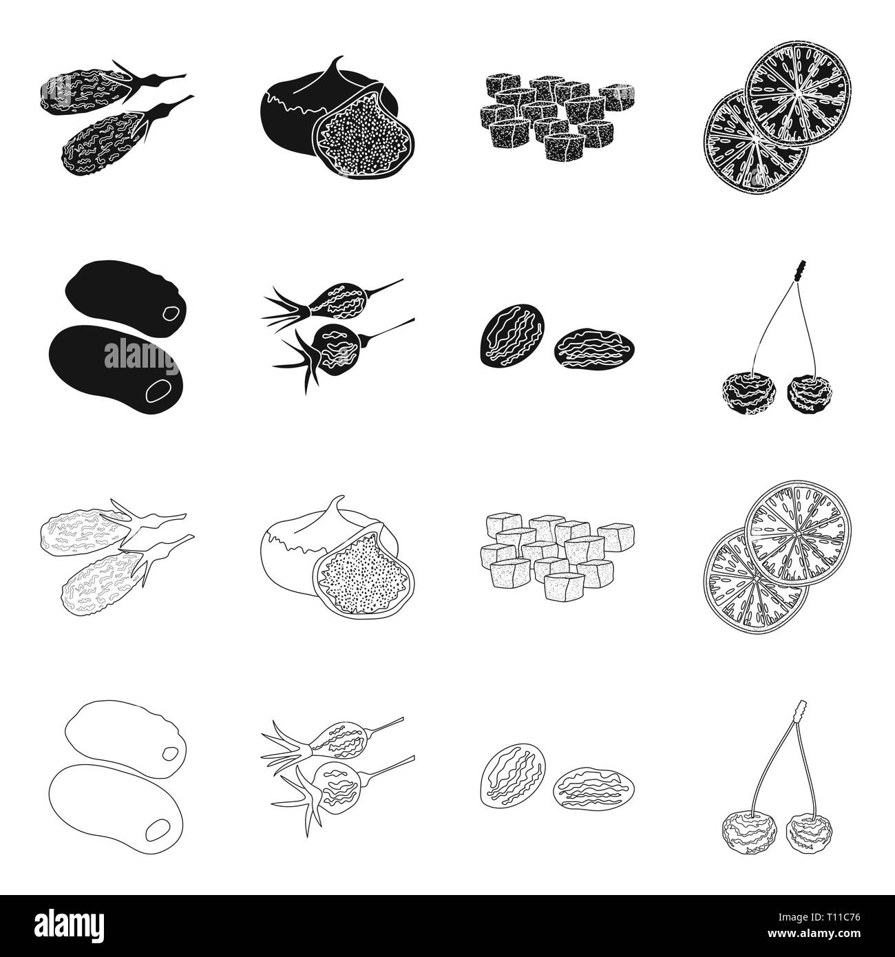 Vector illustration of food and raw logo. Collection of food and nature ...